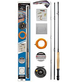 Jenzi Fly Rod-Combo Starter / Fliegen-Combo- Set Rute-Rolle-Schnur ...